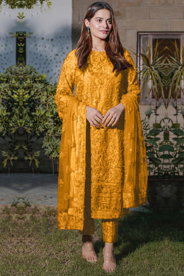 Haldi Ceremony Special Color Designer Pakistani Salwar With Heavy Work ...