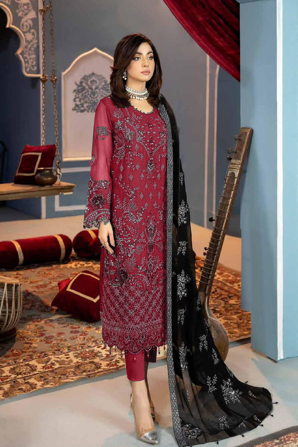 Red Embroidered Pakistani Salwar Kameez Mirror Work With Beautiful ...